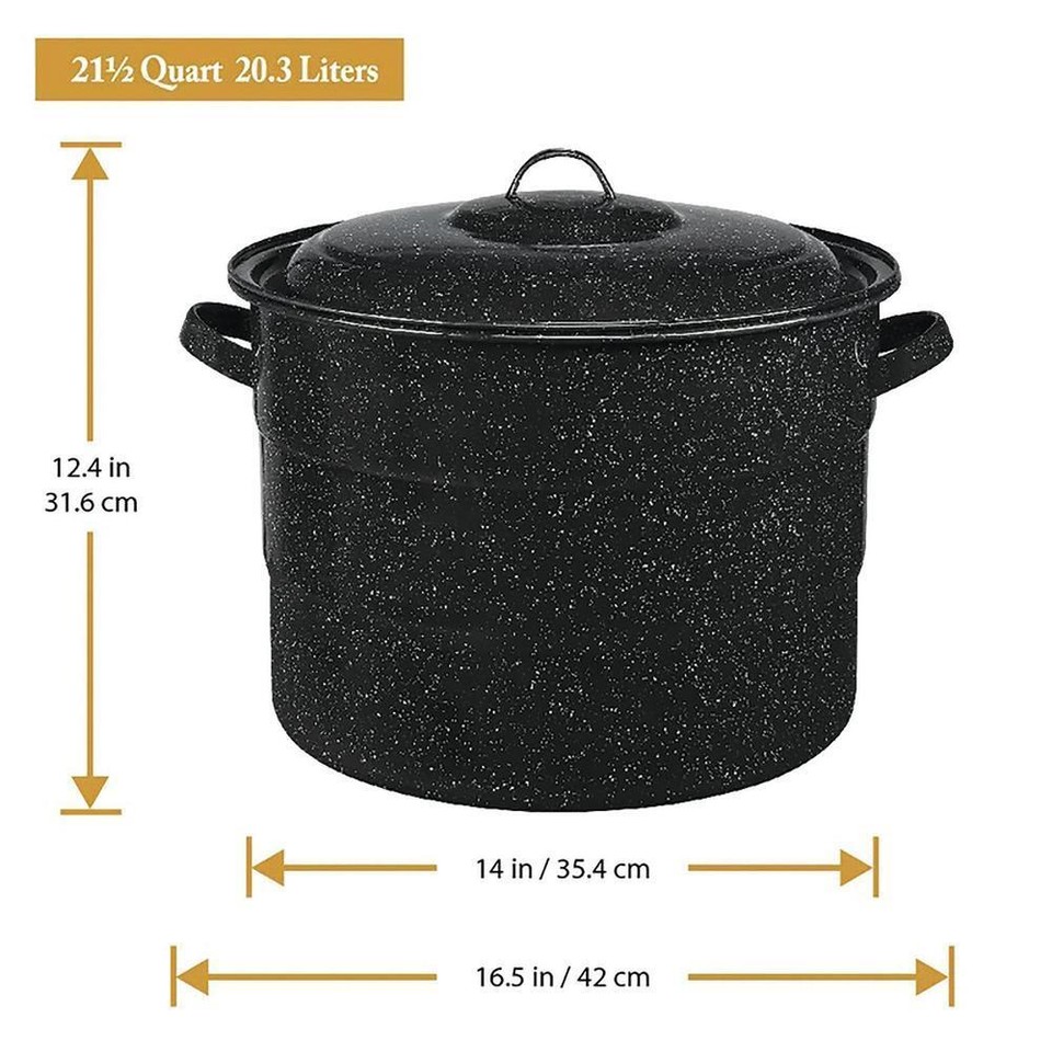 Granite Ware Steel/Porcelain Water-Bath Canner with Rack, 21.5-Quart ...