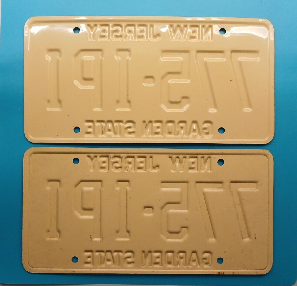 🐾 1977 NEW JERSEY "PASSENGER" LICENSE PLATE PAIR (775-IPI) | eBay