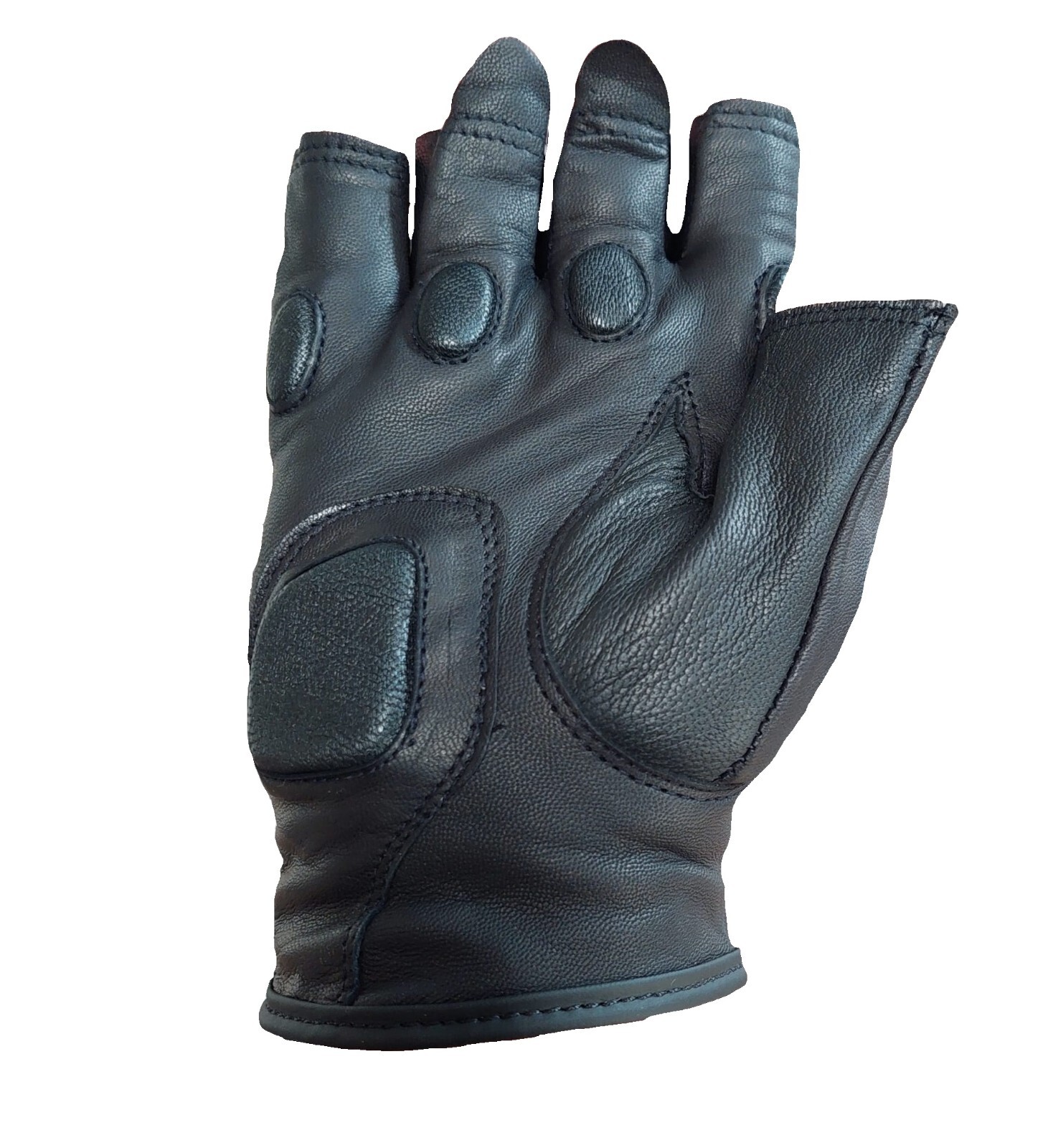 Motorcycle Fingerless Gloves Knuckles Bicycle Ride Fiber Leather Biker ...