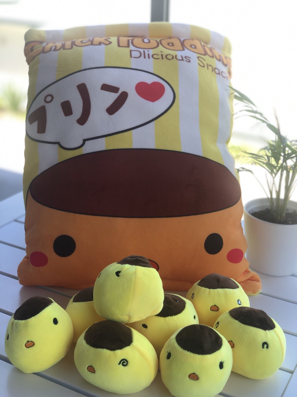 Cute stuffed Pudding plush toy kawaii zipper pouch filled with mini ...