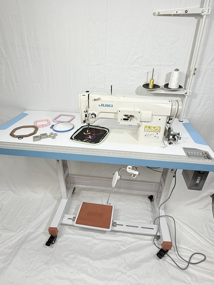 Juki LZ-271 zig zag freehand Irish embroidery industrial sewing machine ...
