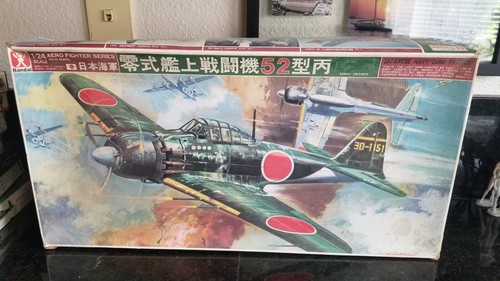 VINTAGE BANDI JAPANESE MITSUBISHI NAVY ZERO PLANE LARGE 1/24 SCALE ...