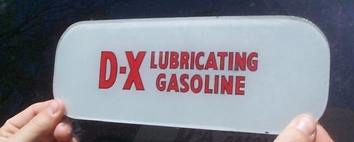 Vintage DX Lubericant Glass Gas Pump Insert Gasoline Oil Sign Service ...