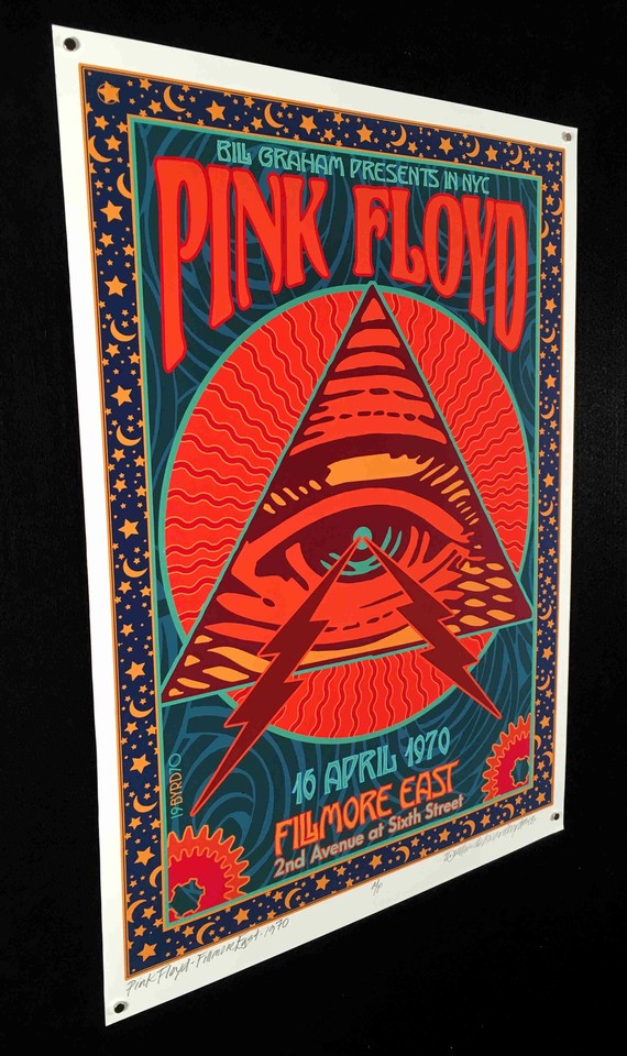 Pink Floyd Poster Historic Fillmore East Honorific New Hand-Signed ...