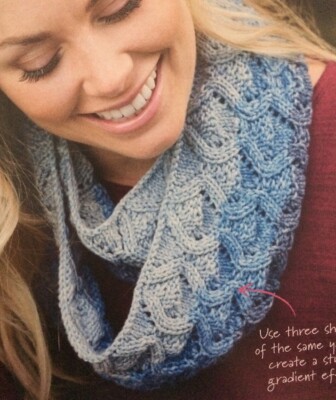Ladies Cable Cowl Scarf Denim DK KNITTING PATTERN - Measures 7x47 ...