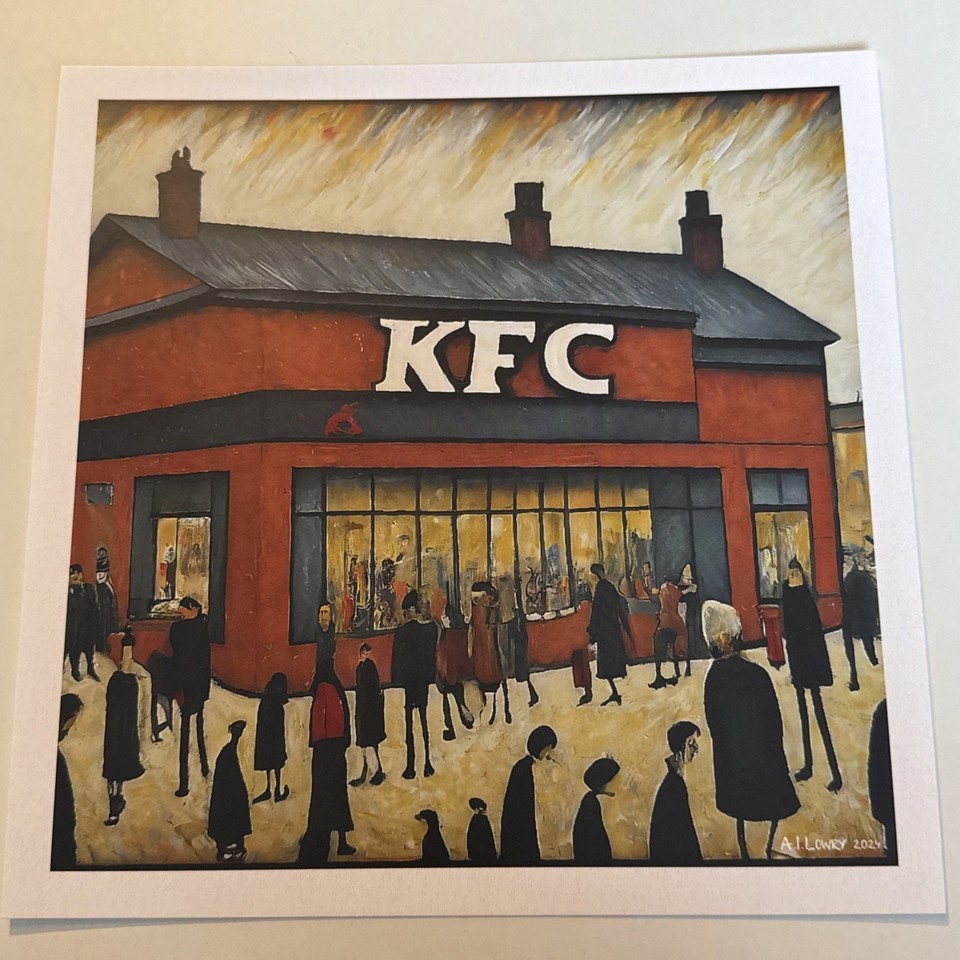 Lowry Style Print - Giclée Art Print - Greetingles - 21cm x 21cm - New ...