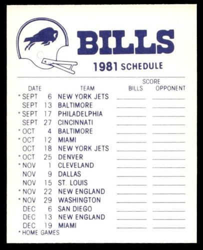 1981 Fleer NFL Team Action Buffalo Bills Helmet Sticker NM-MT or Better ...
