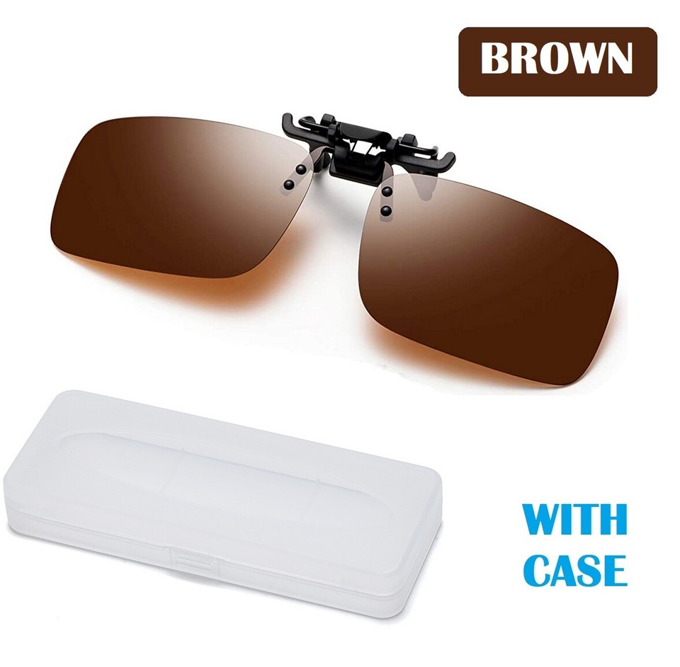 Clip on Sunglasses Polarized Flip up Eye Glasses Spectacles Anti Glare ...