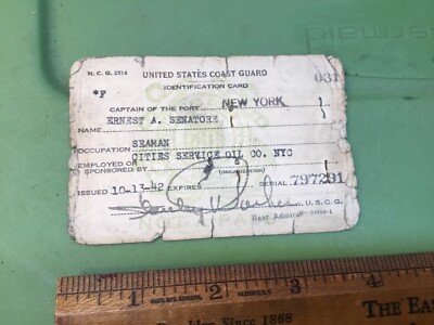 ORIGINAL WWII USCG PHOTO ID CARD | eBay