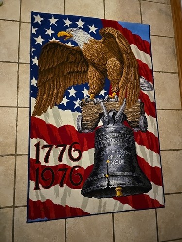 Bicentennial Rug USA Eagle Liberty Bell Alexander Smith 1776 USA Eagle ...