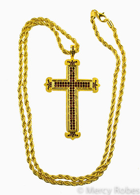 Pectoral Cross With 40" Chain (SUBS940 G Red) Clergy, Christian | eBay