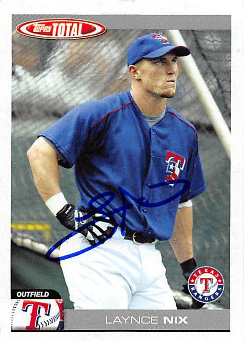 Laynce Nix autographed baseball card (Texas Rangers, FT) 2004 Topps ...