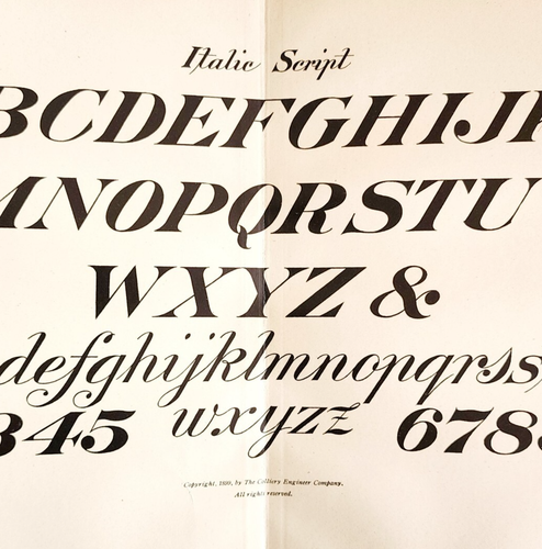 1899 Italic Script Style Font Victorian Lettering Example Penmanship ...