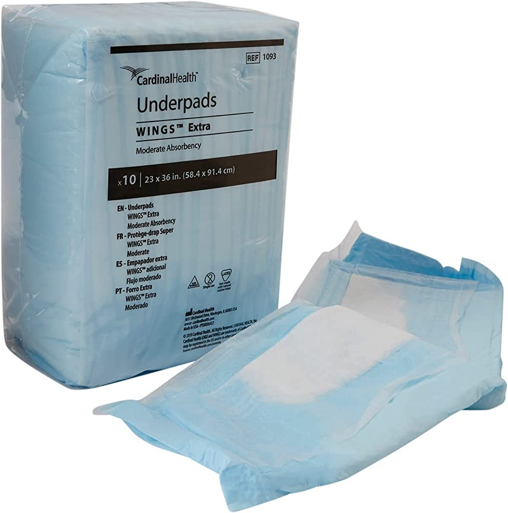 Cardinal Health Underpads Wings Basic 10 Pack 23” x 36” | eBay