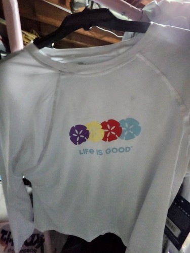 Life is Good Rash Guard Women Long Sleeve UPF 50 Summer White Large NEW ...