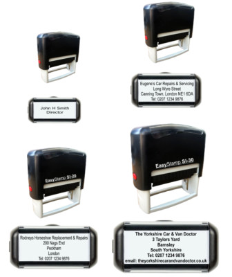 Personalised Rubber Stamp Name Address Garage Mechanic Self-inking ...