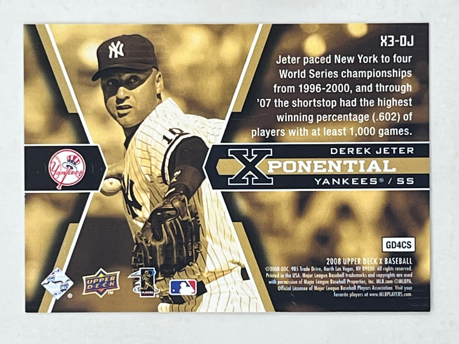 Derek Jeter 2008 Upper Deck X Xponential #X3-DJ MLB HOF Yankees Trading ...