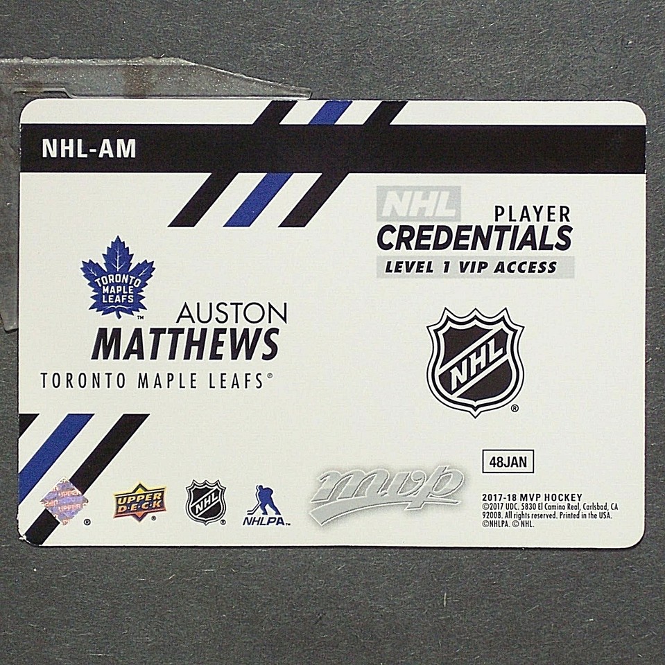 TAYLOR HALL 2017-18 Upper Deck MVP Player Credentials VIP Access #NHLTH ...
