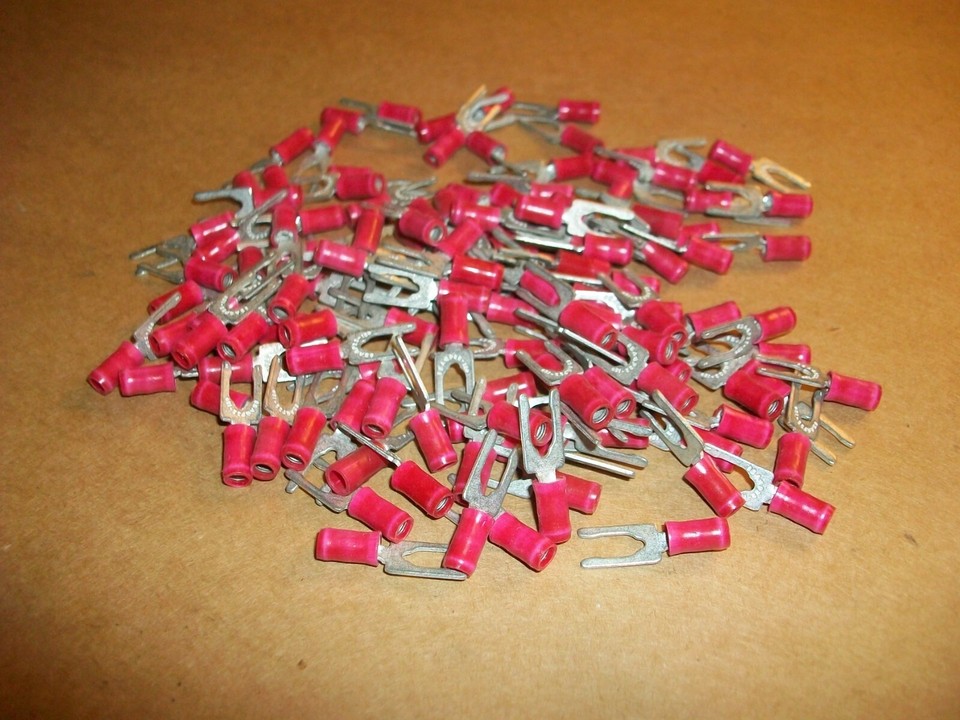 100pc AMP Fork Terminal 22-18 awg NEW | eBay