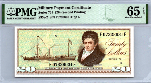 Series 701 $20 2nd Printing PMG 65 EPQ GEM UNC-Pick S958-2 | eBay