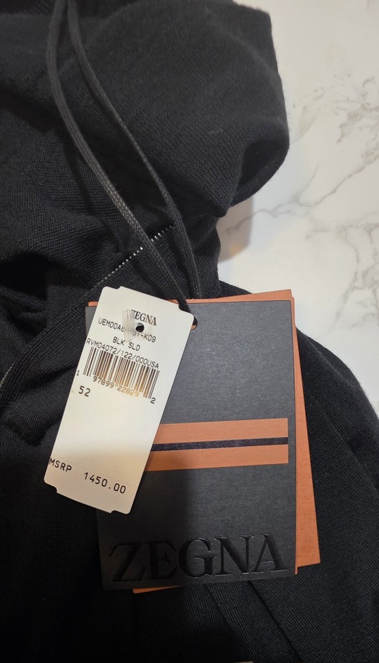 Zegna High Performance Wool Quarter Full Zip SZ Large Sweater sz 52 ...