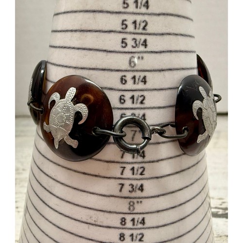 Vintage WWll South Pacific Faux Tortoise Shell Silver Tone Bracelet | eBay