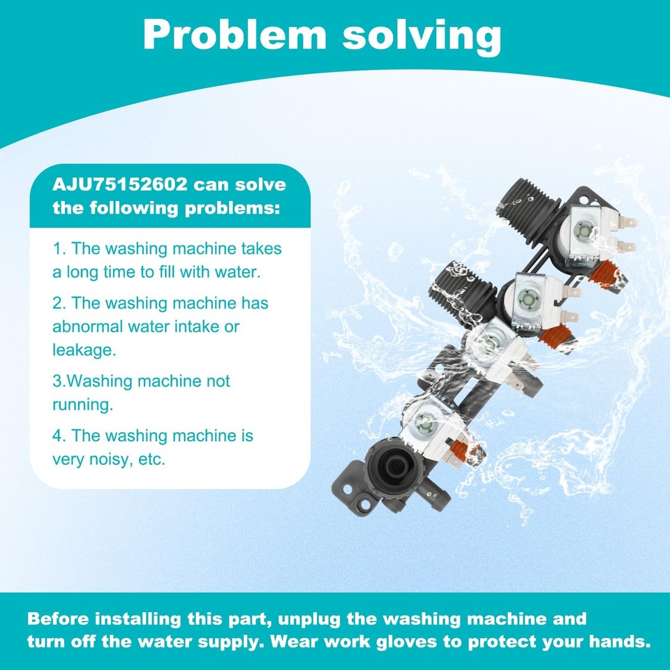 Valvula de Agua AJU75152602 PARA Lavadora LG Kenmore - Water Inlet ...