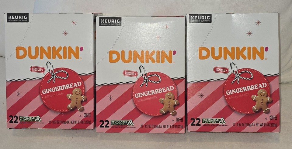 Dunkin' Gingerbread Coffee, Limited Ed 66 TOTAL Keurig K-Cup Pods | eBay