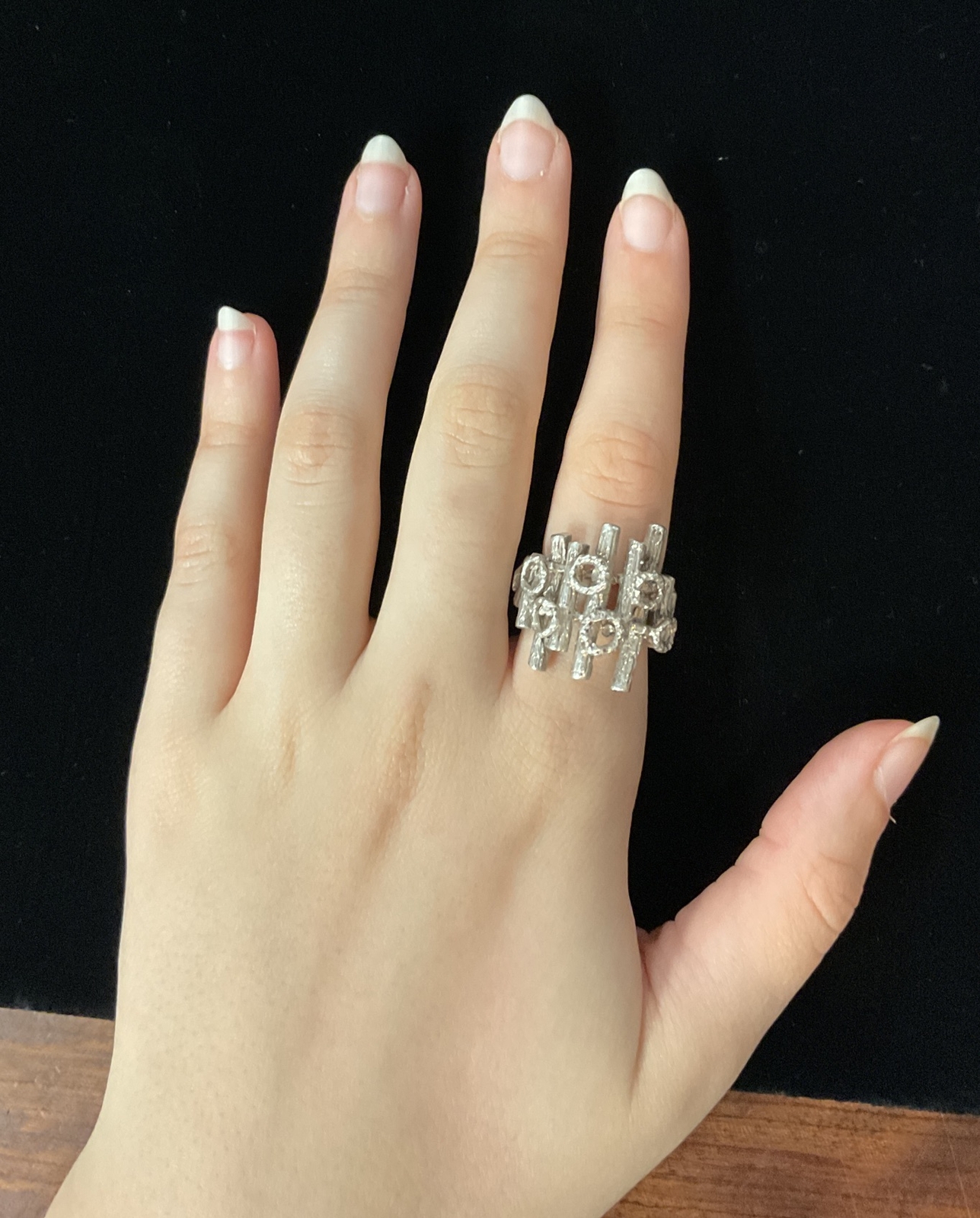 Unique Abstract Brutalist Log 925 Sterling Silver Ring (Size 8) | eBay