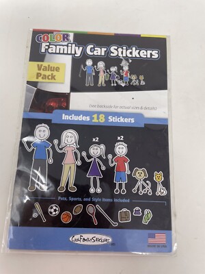 NEW Cool Family Stickers Car Window 18 Pack Mom Dad Kids Boys Girls ...