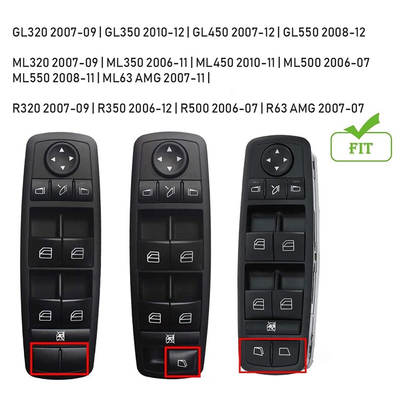 3X(Car Window Switch Button Covers for - ML R Class W164 X1646276 | eBay