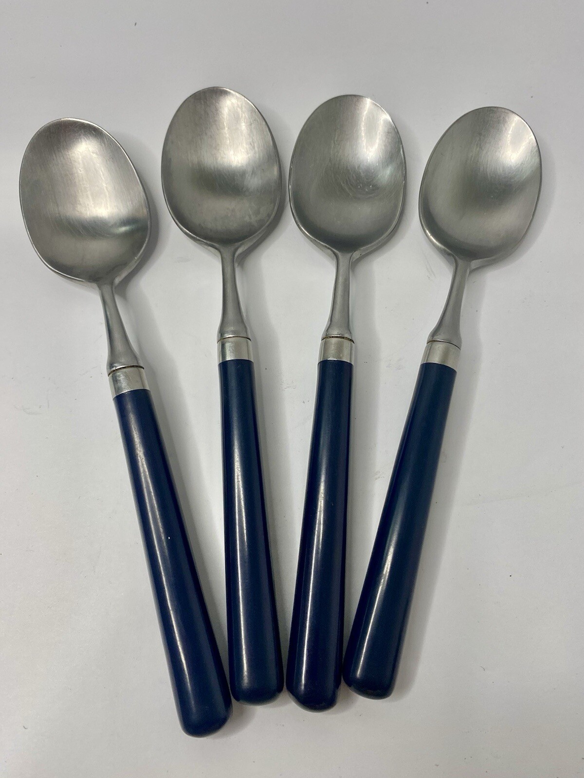 Stanley Roberts Spectrum Navy Blue Handle Stainless Soup Spoons Set of ...