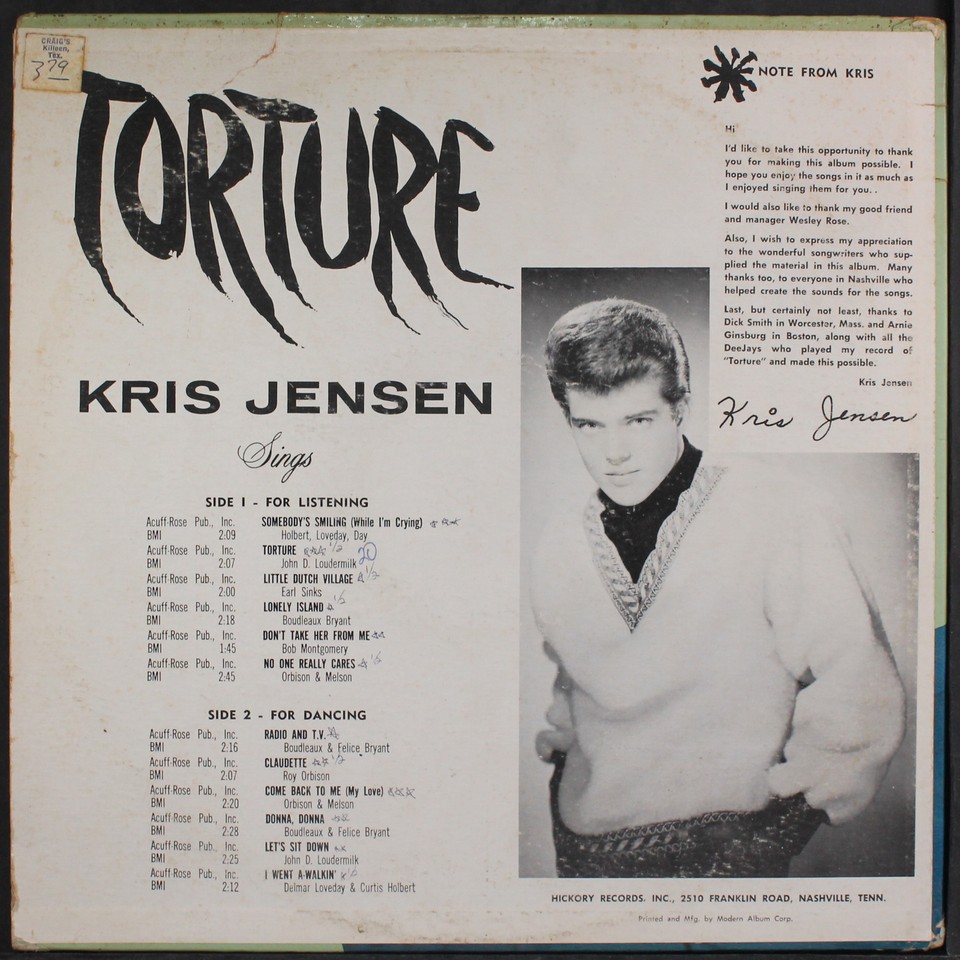 Kris Jensen: Torture Hickory 12 " LP 33 RPM | eBay