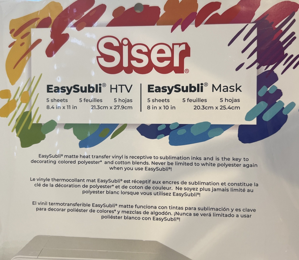 Siser EasySubli HTV (5 Sheets) & EasySubli Mask (5 Sheets) | eBay