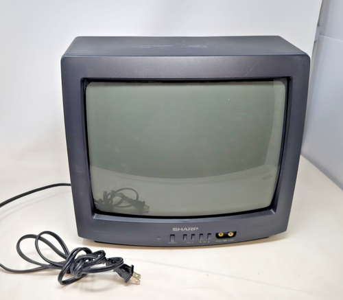 Sharp 13J-M100 13” Color CRT Television Black Tested Working Retro ...
