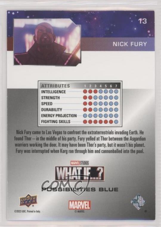 2023 Upper Deck Marvel What If? Blue Possibilities 253/388 Nick Fury ...