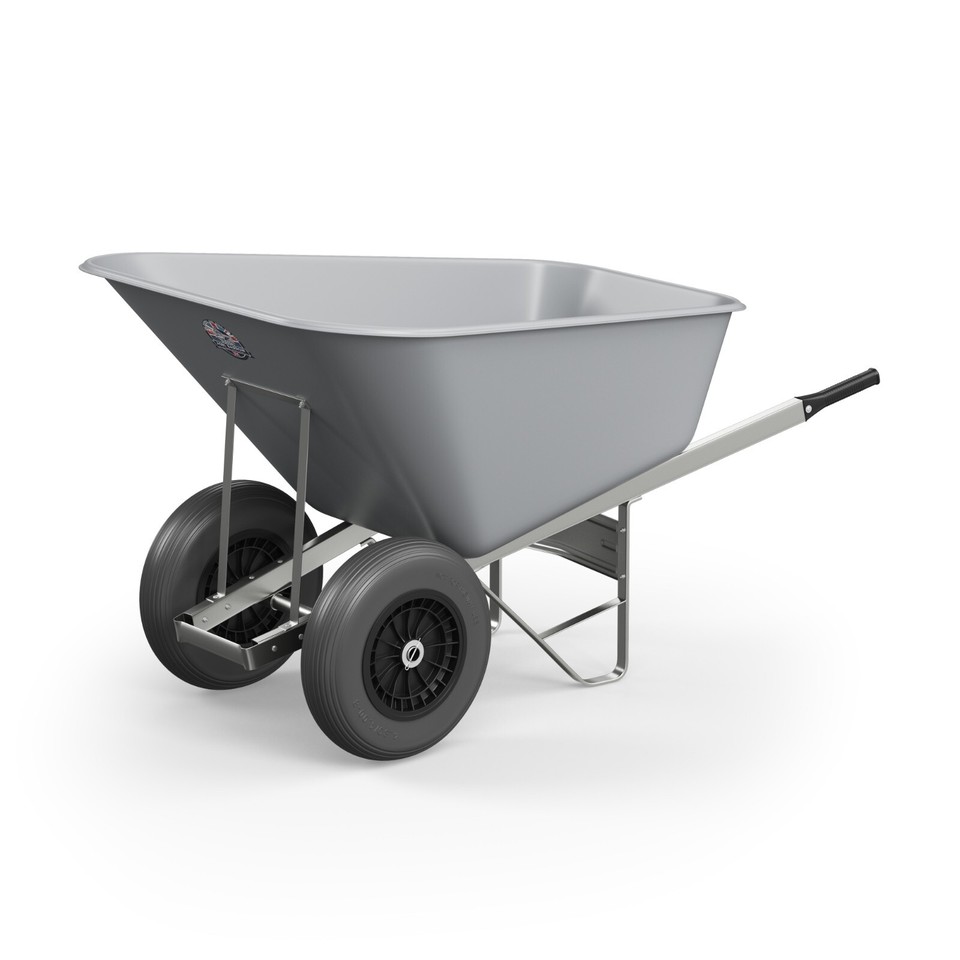 Agri Barrow 200L WheelBarrow PUNCTURE PROOF Tyres Twin Wheel Strong ...