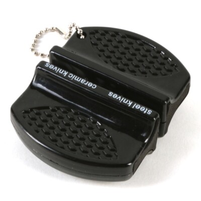 DUAL KNIFE SHARPENER Steel/Ceramic Blade Razor Sharp Scissors Kitchen ...