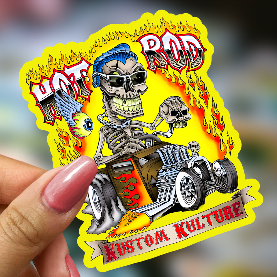 Rat Fink Ed Roth Vinyl Decals 50pcs Hot Rod Custom Car Bike Skateboard ...