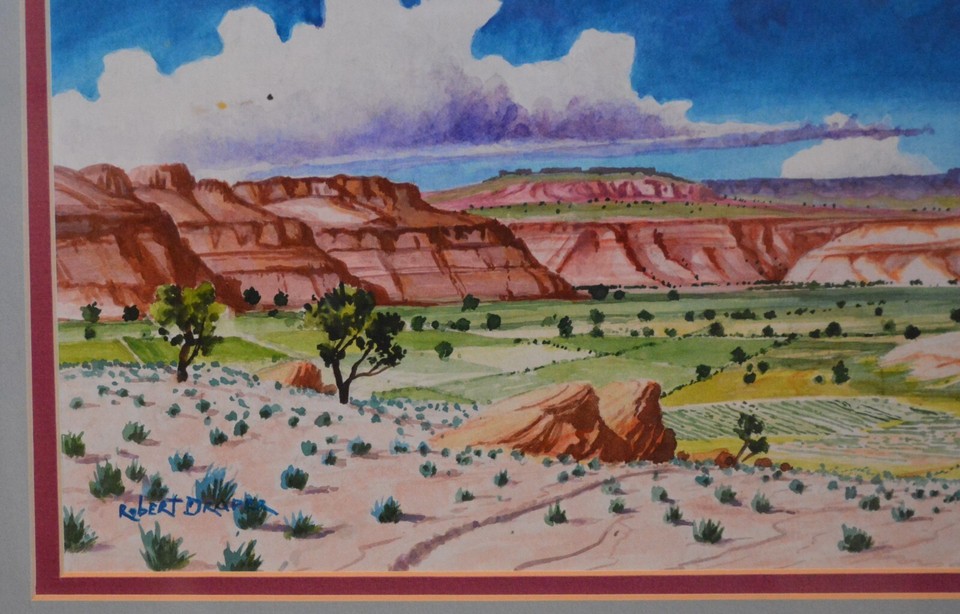 Robert Draper (1938-2000) - Navajo Artist - Landscape Watercolor ...