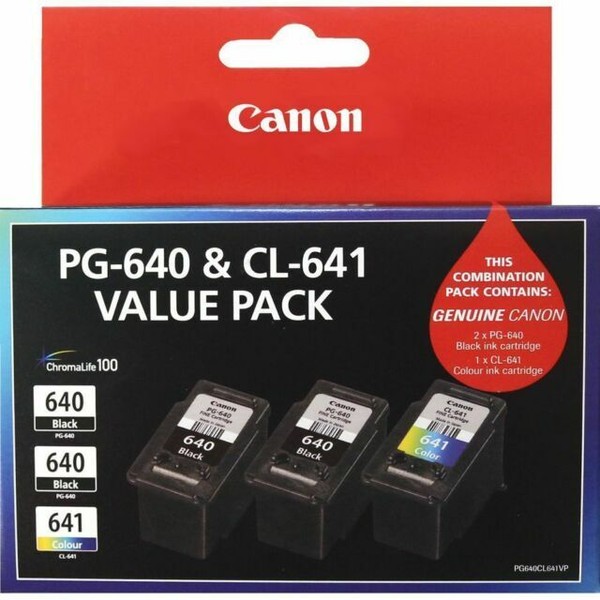 Canon PG-640 & CL-641 Black/Tri-Color Ink Cartridge - Twin Pack for ...