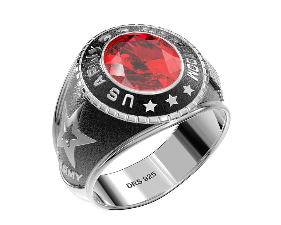 Iraqi Freedom Men's 925 Sterling Silver US Army Military Solid Back ...