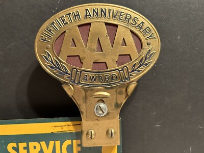 Vintage 50th Anniversary Award AAA License Plate Topper | eBay
