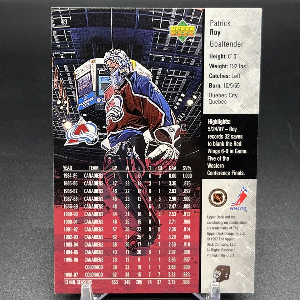 1997-98 Upper Deck - #43 Patrick Roy | eBay