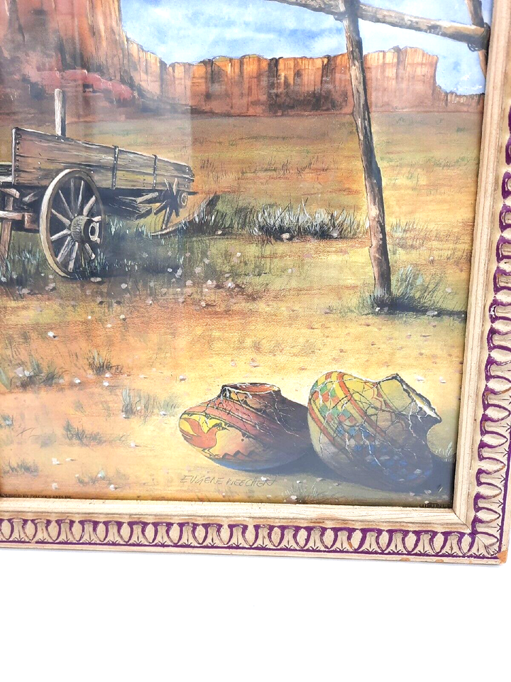 Vintage 12X16 Framed Southwestern Desert Mexican Art Print Signed ...