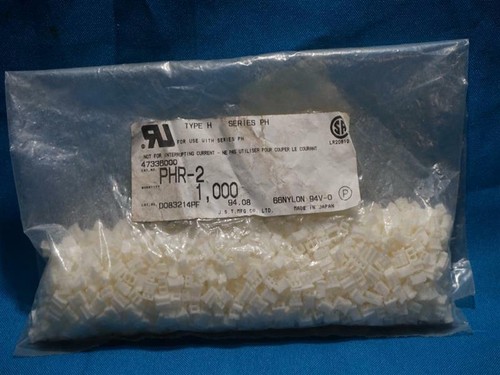 Lot 1000pcs JST PHR-2 PHR2 Connector Housing 2POS 2mm White NEW OLD ...
