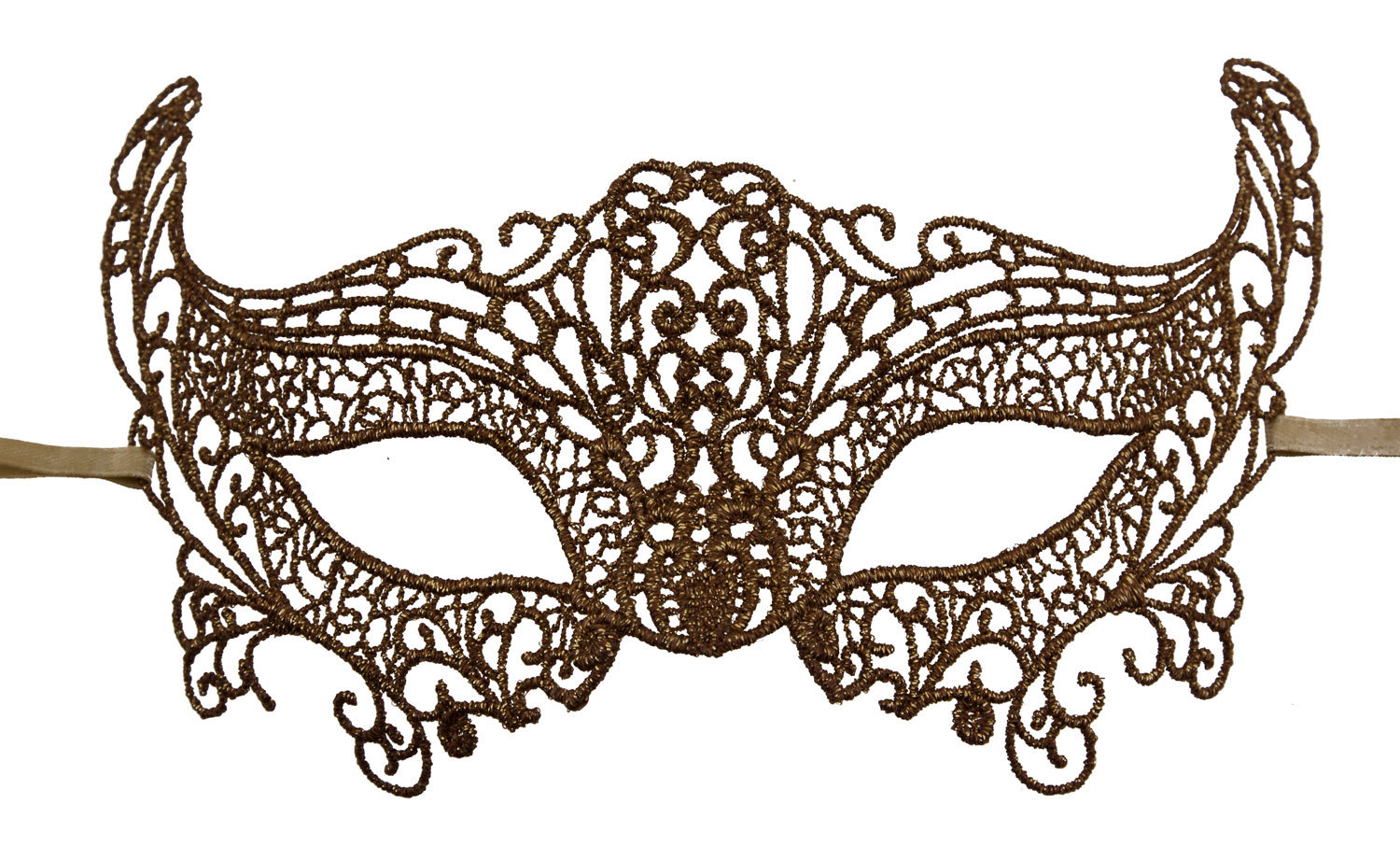 Venetian Lace Mask From Burano-Civet Wolf Carnival-Copper And Gold 415 ...