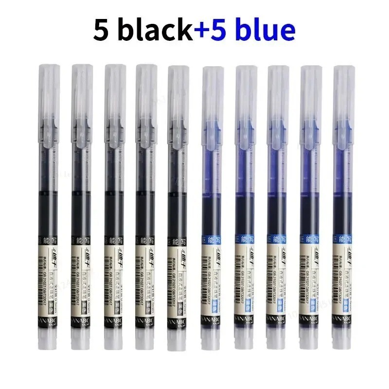 10Pcs/Set High Quality Needle Type Gel Pens Straight Liquid Ballpoint ...