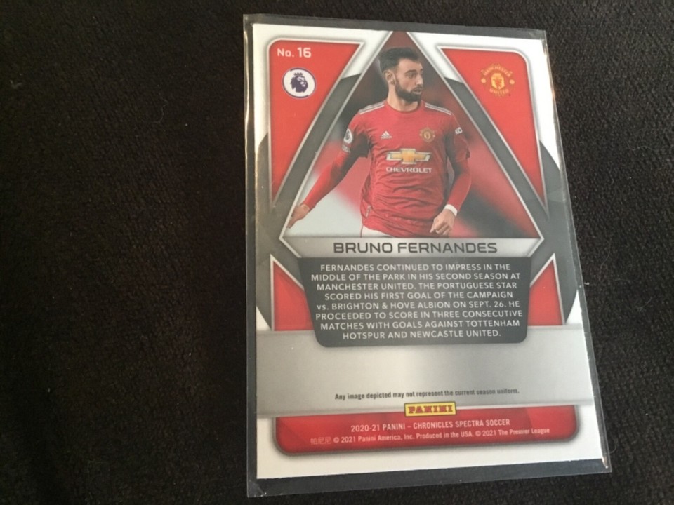 2020-21 Panini Spectra BRUNO FERNANDES #16 Manchester United SOCCER ...