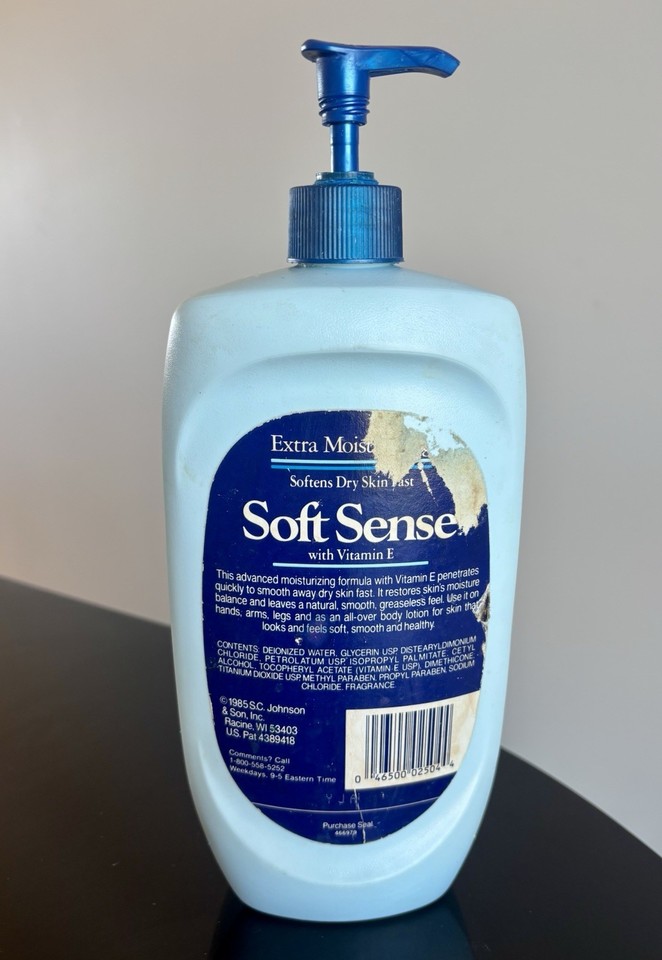 Vintage 1985 Soft Sense Moisturizing Lotion 24oz Pump Bottle TV Movie ...